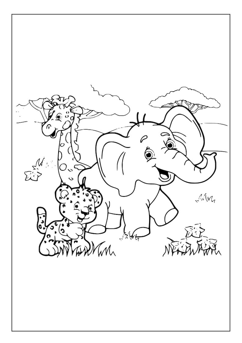 Printable African Animals Coloring Pages for Kids & Adults 50 Pages ...
