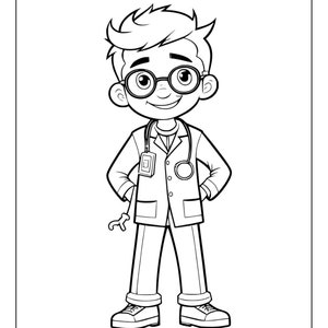 Printable Doctor Coloring Pages for Kids & Adults | 45 Pages | Digital ...