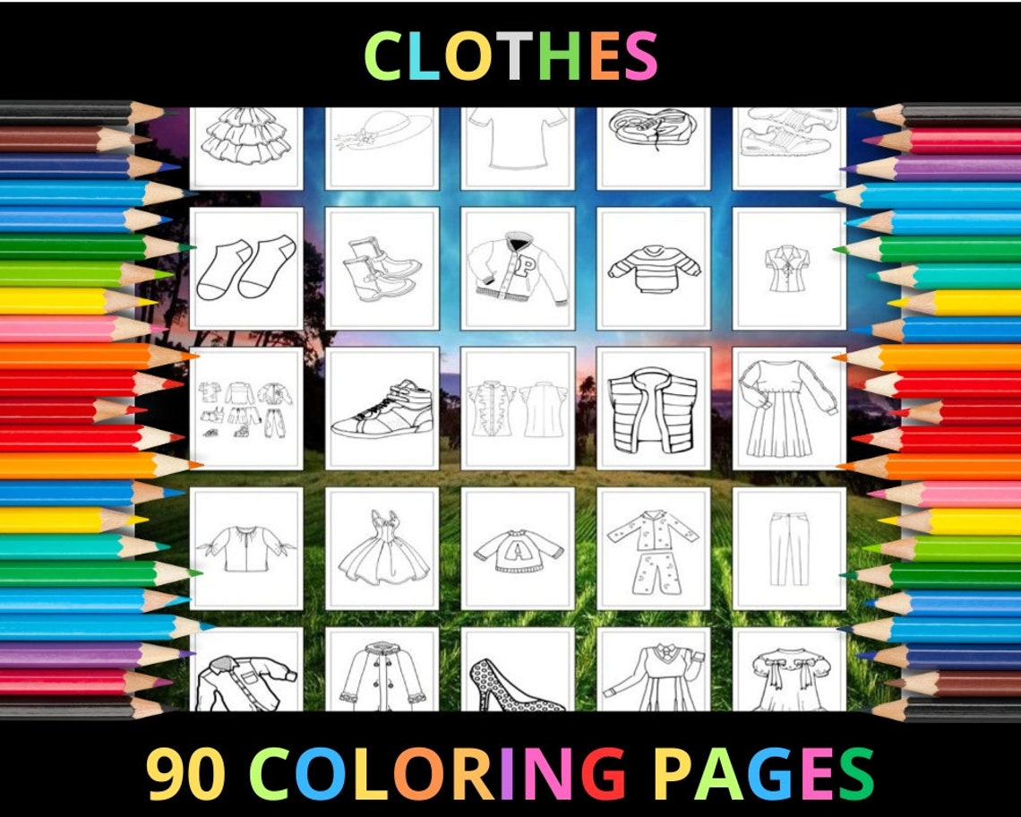 Printable Clothes Coloring Pages for Kids and Adults | 90 Pages ...