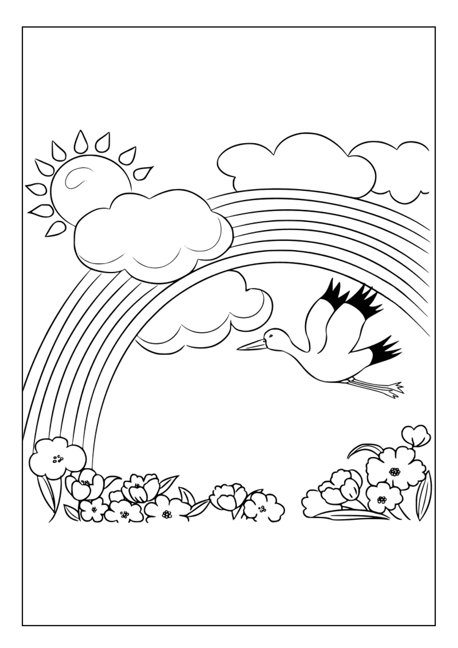 Printable Rainbow Coloring Pages for Kids and Adults 60 Pages Instant ...