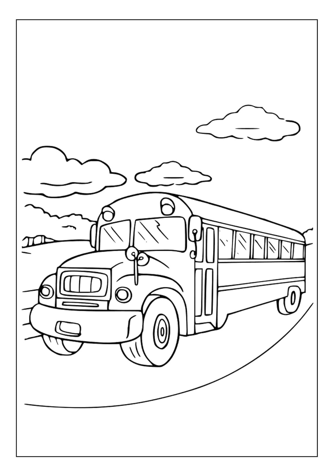 Printable School Bus Coloring Pages for Kids and Adults | 80 Pages ...