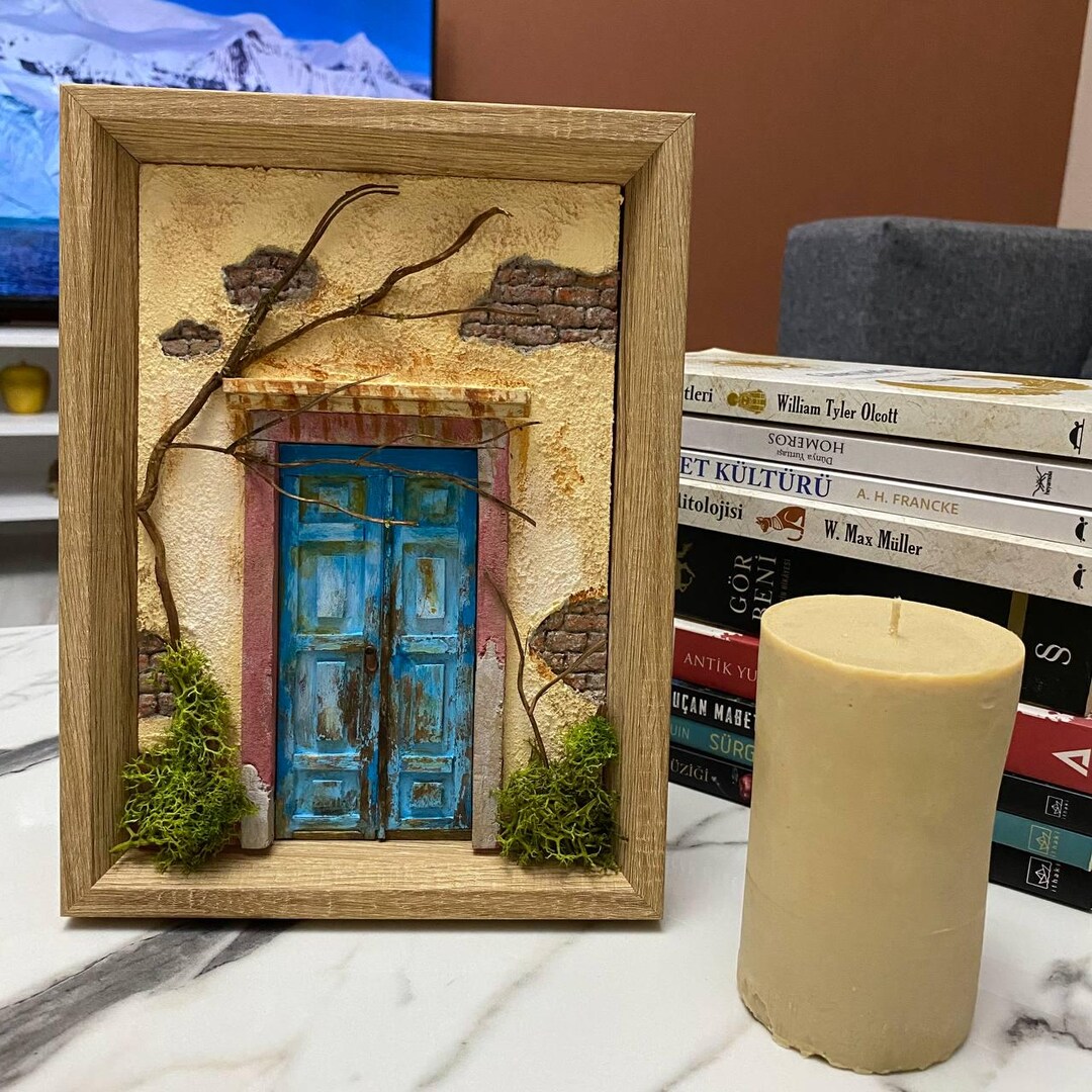 Frame Diorama - Handmade Rustic Doorway Diorama - Nostalgic Miniature ...