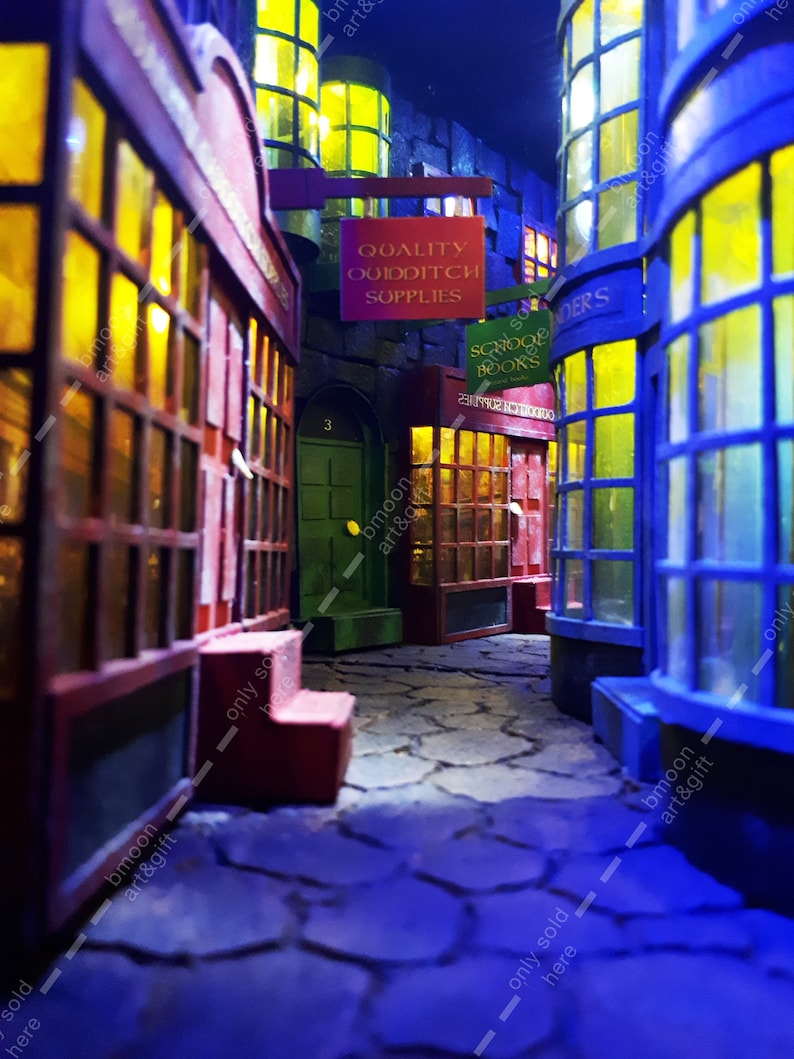 Harry Potter Book Nook - Harry Potter Diagon Magic Alley Handmade Book ...