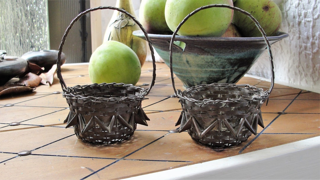 Antique 1800s Japanese Bronze Patented Woven Miniature Baskets Meiji - Etsy