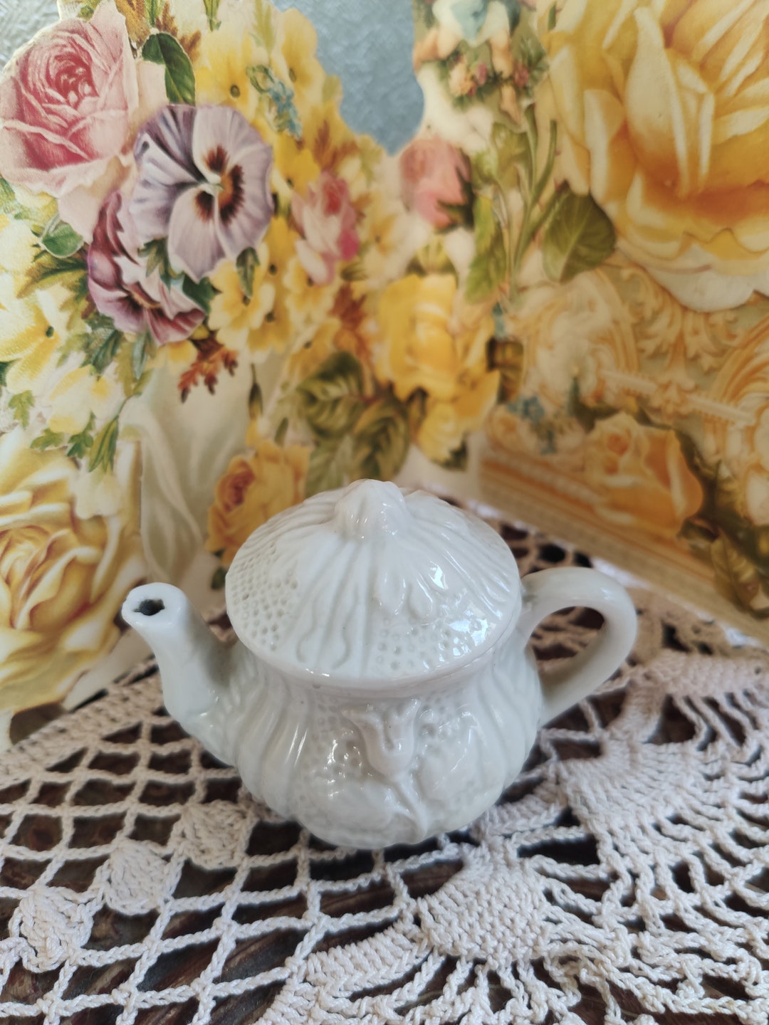 Tiny Miniature White Ceramic Teapot 3 - Etsy