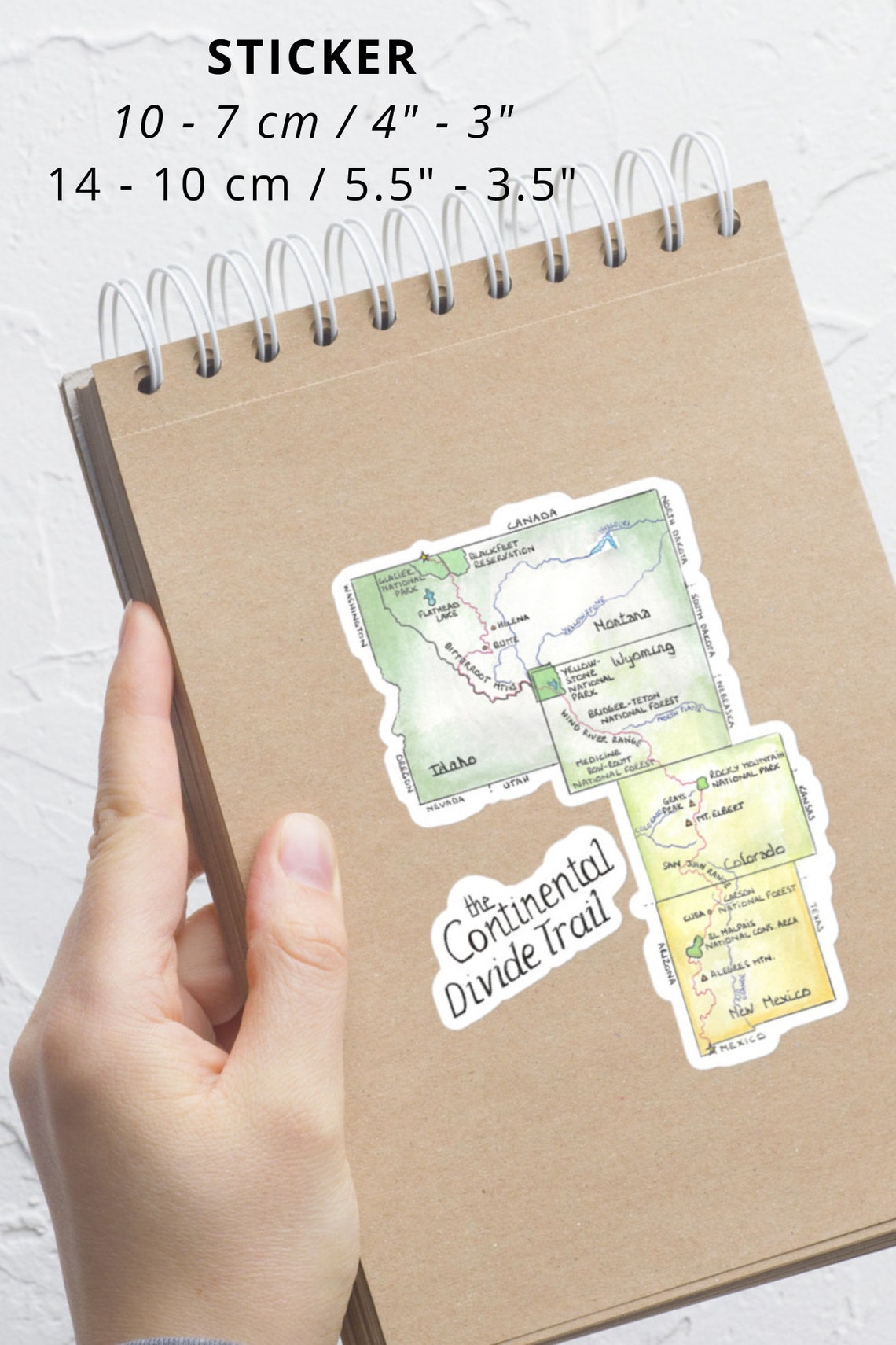 Continental Divide Trail Map Sticker | CDT Trail Map | Watercolor ...