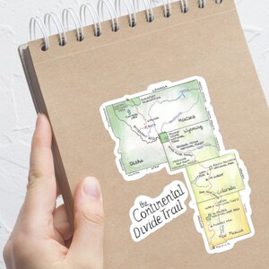 Continental Divide Trail Map Sticker | CDT Trail Map | Watercolor ...