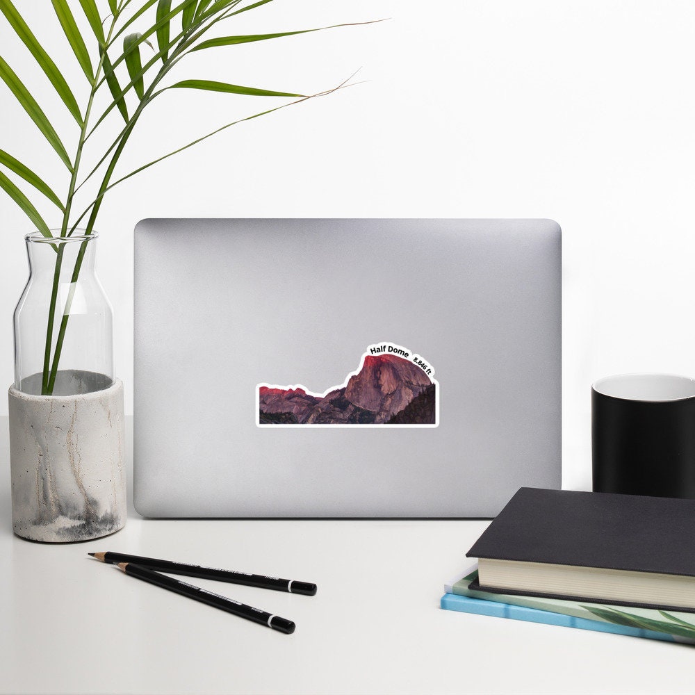 Half Dome Sticker | Yosemite Sticker | Mountain Illustration | Half ...