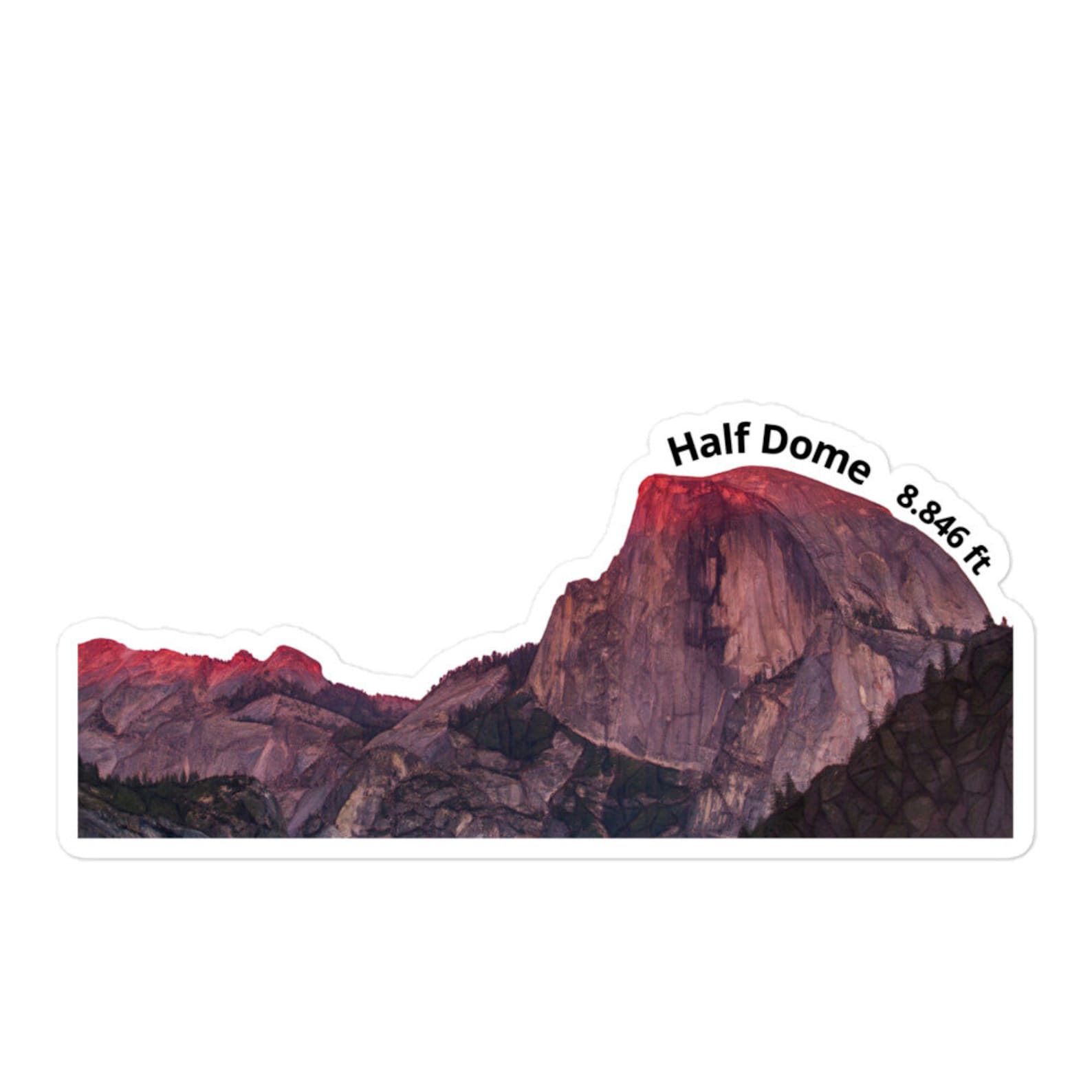 Half Dome Sticker | Yosemite Sticker | Mountain Illustration | Half ...
