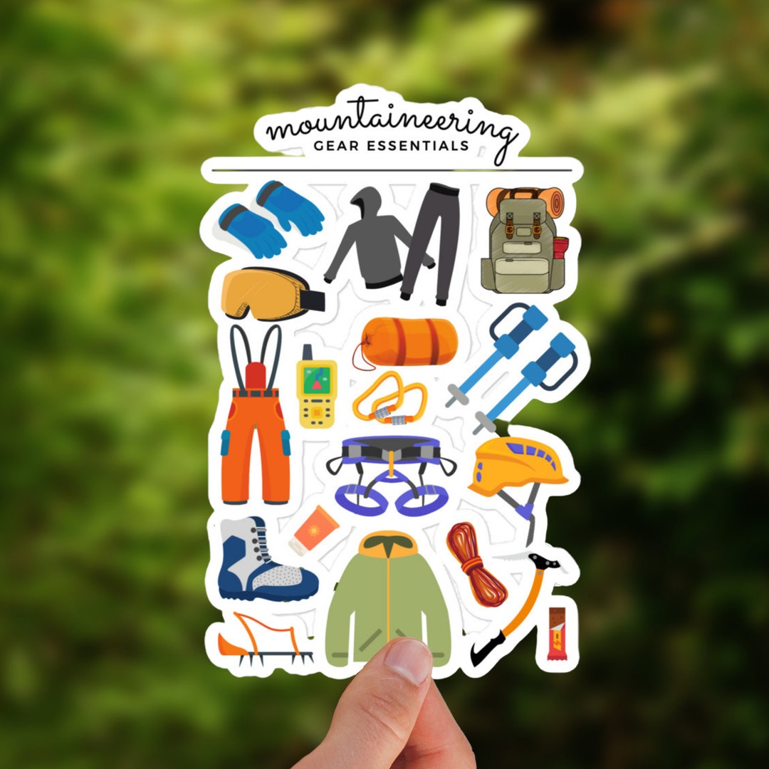 Mountaineering Sticker | Gear Essentials | Climbing Mountains | Vinyl ...