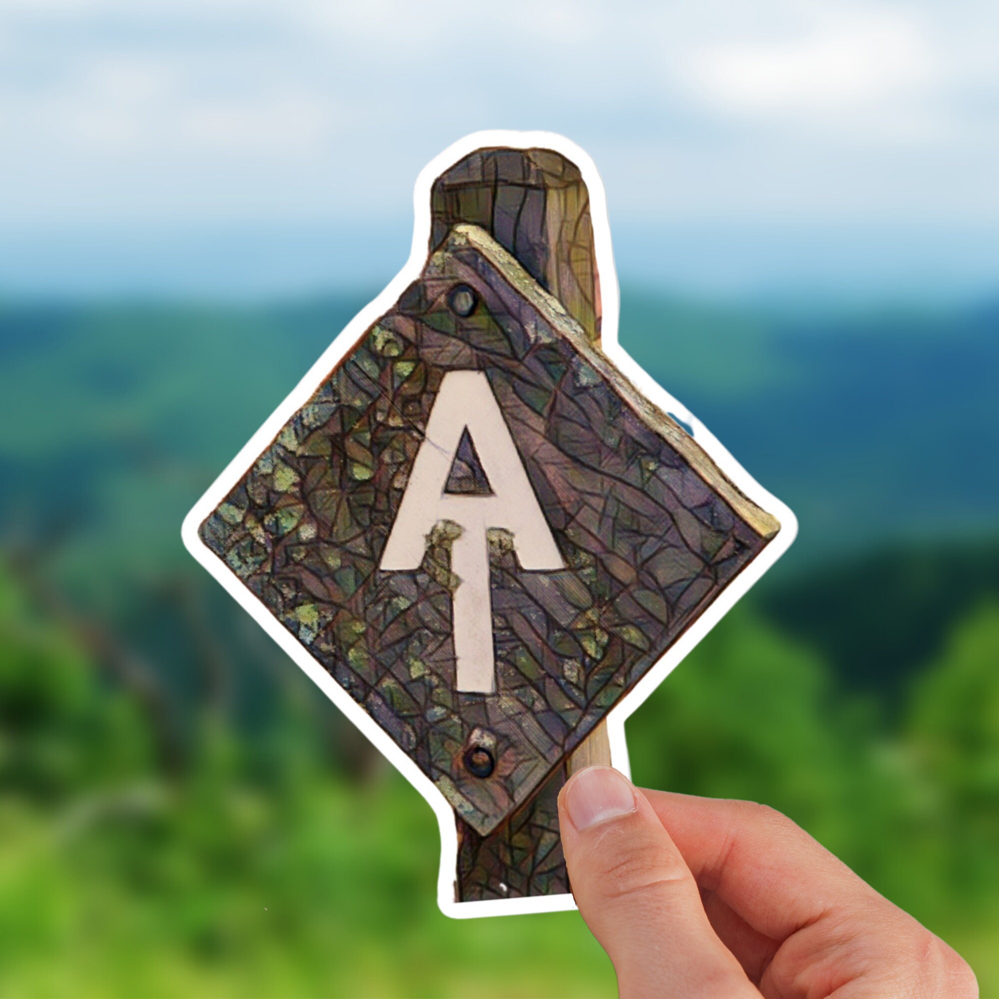 Appalachian Trail Sticker AT Sign Mosaic Illustration AT Gift Glossy ...