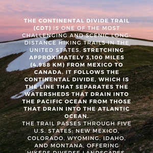 Continental Divide Trail Map Sticker | CDT Trail Map | Watercolor ...