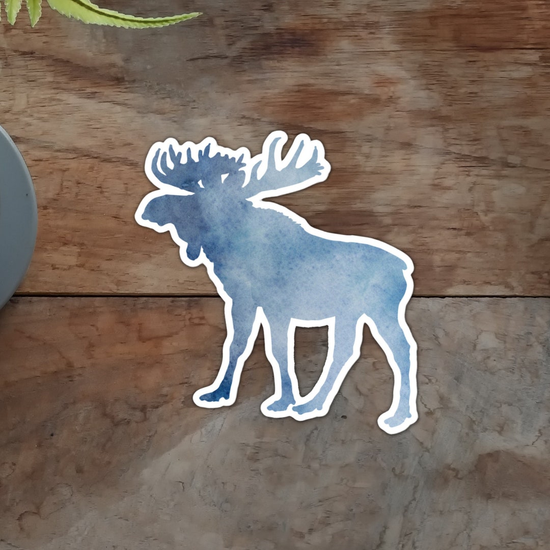 Watercolor Moose Sticker | Dreamy Moose | Water Bottle Sticker | Moose ...