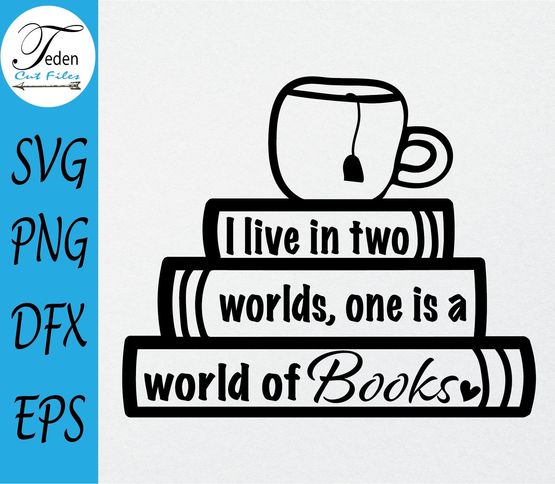 I Live in Two Worlds One is a World of Books SVG Gilmore - Etsy