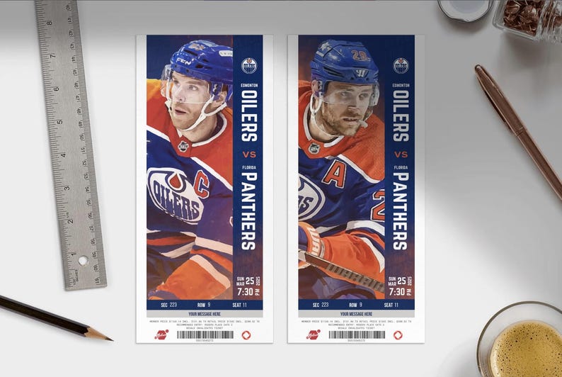 Custom Edmonton Oilers Hockey Game Ticket Souvenir - Editable Digital ...