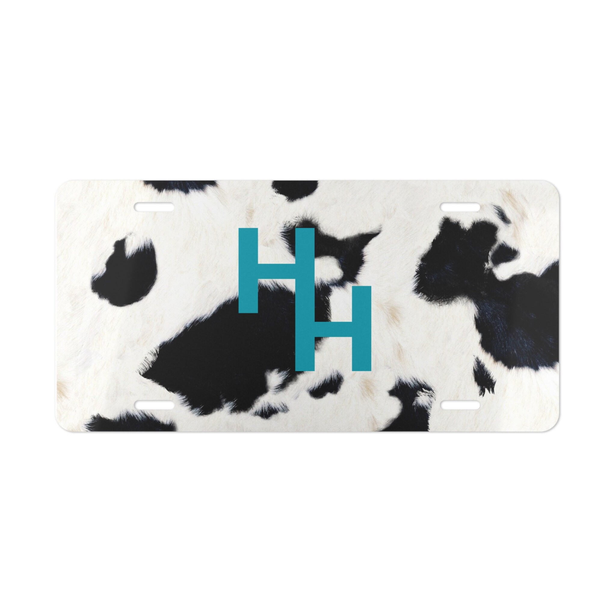 Custom Cowhide Print Western Farm Ranch Cattle Brand License Plate for ...