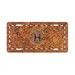 Custom Leather Tooled Western Farm Ranch Cattle Brand License Plate for ...