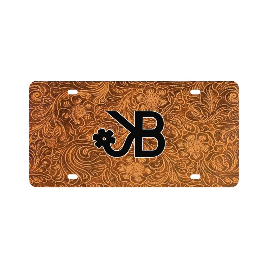 Custom Leather Tooled Western Farm Ranch Cattle Brand License Plate for ...