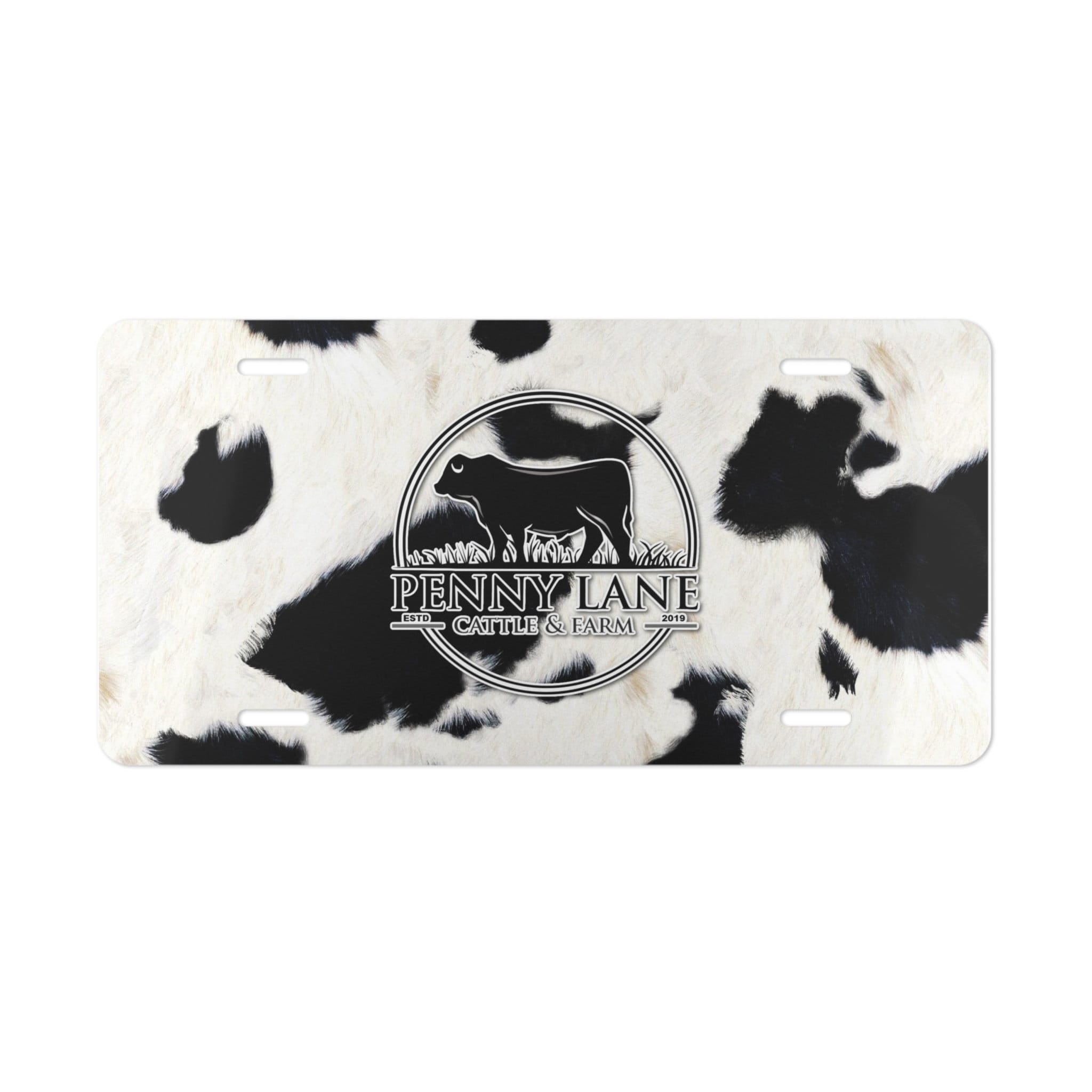 Custom Cowhide Print Western Farm Ranch Cattle Brand License Plate for ...
