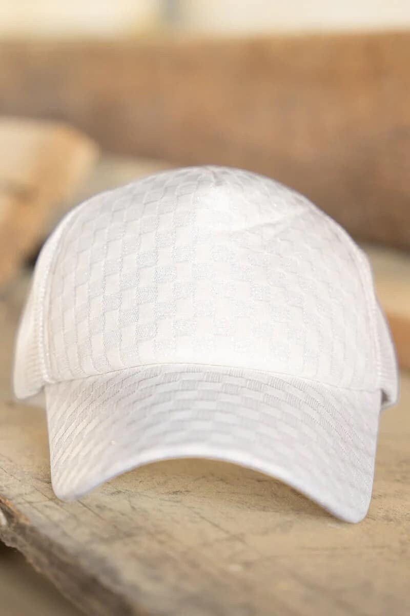 Glamorous Sparkle Checkered White Mesh Ball Cap - Etsy