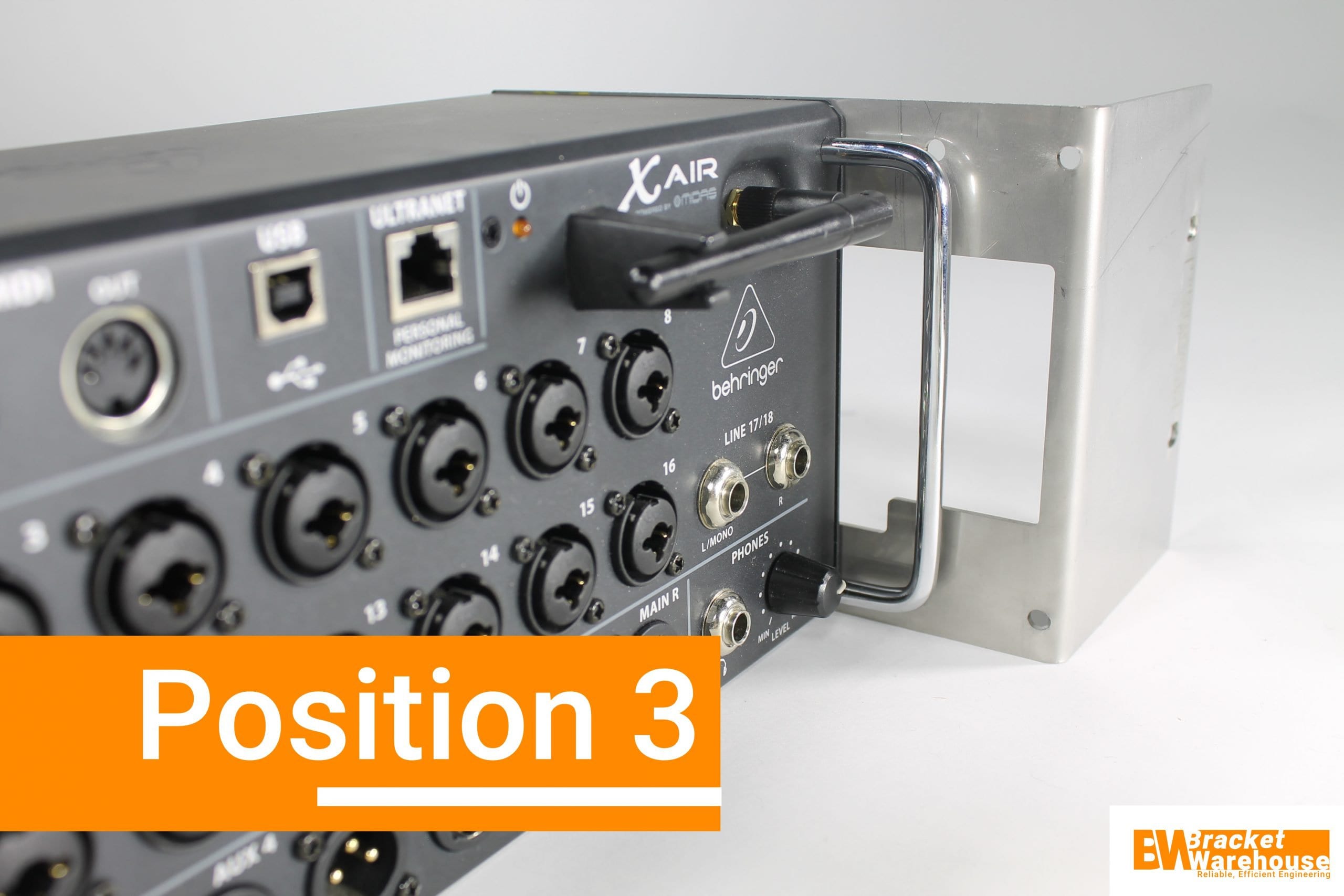 Behringer XR18 XR16, Midas MR16 MR18 X-air BLACK Recessed Rack Ears ...