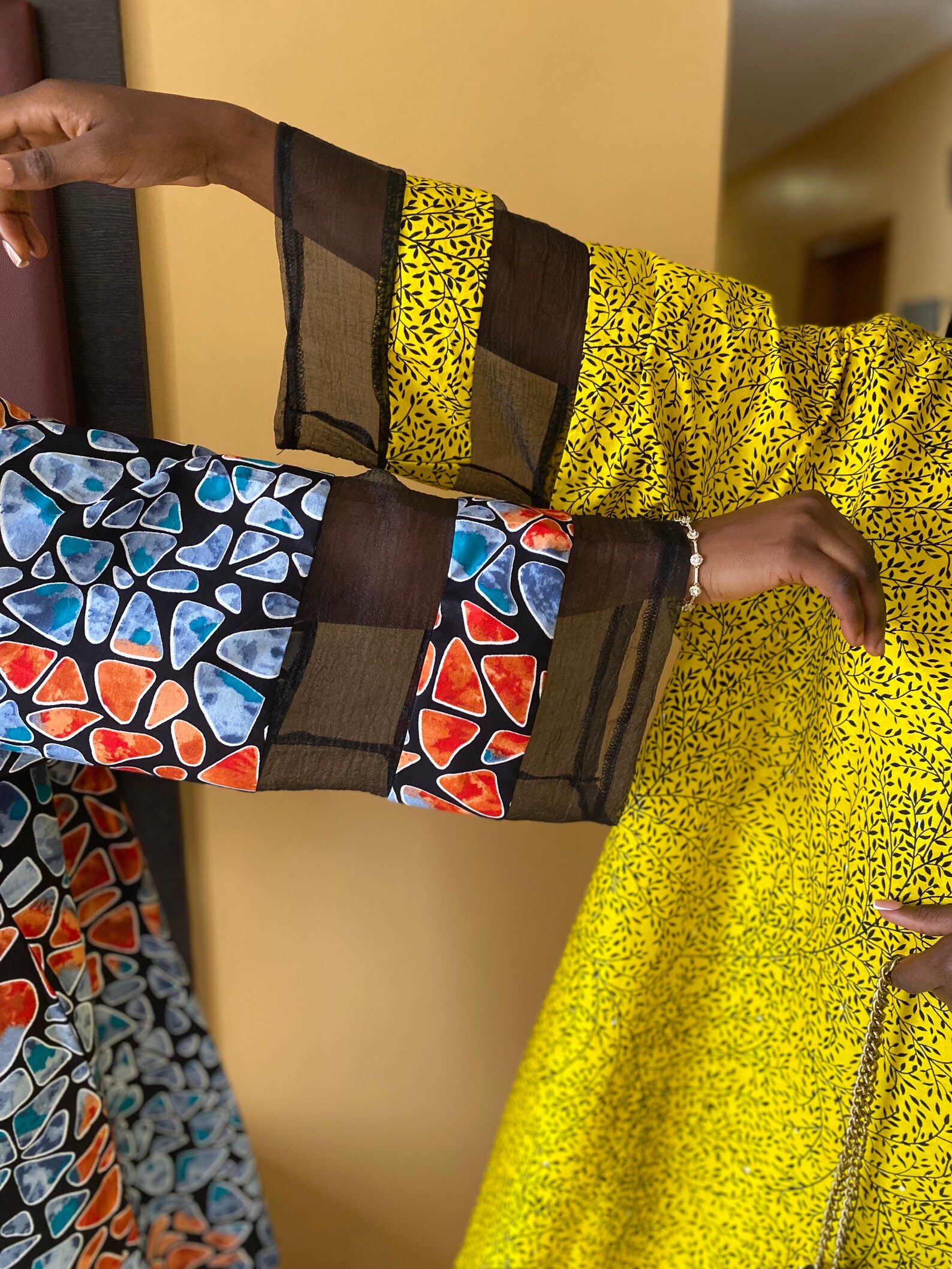 Ankara Midi Dress, African Print Cotton Kaftan, Organza Trim Gown - Etsy