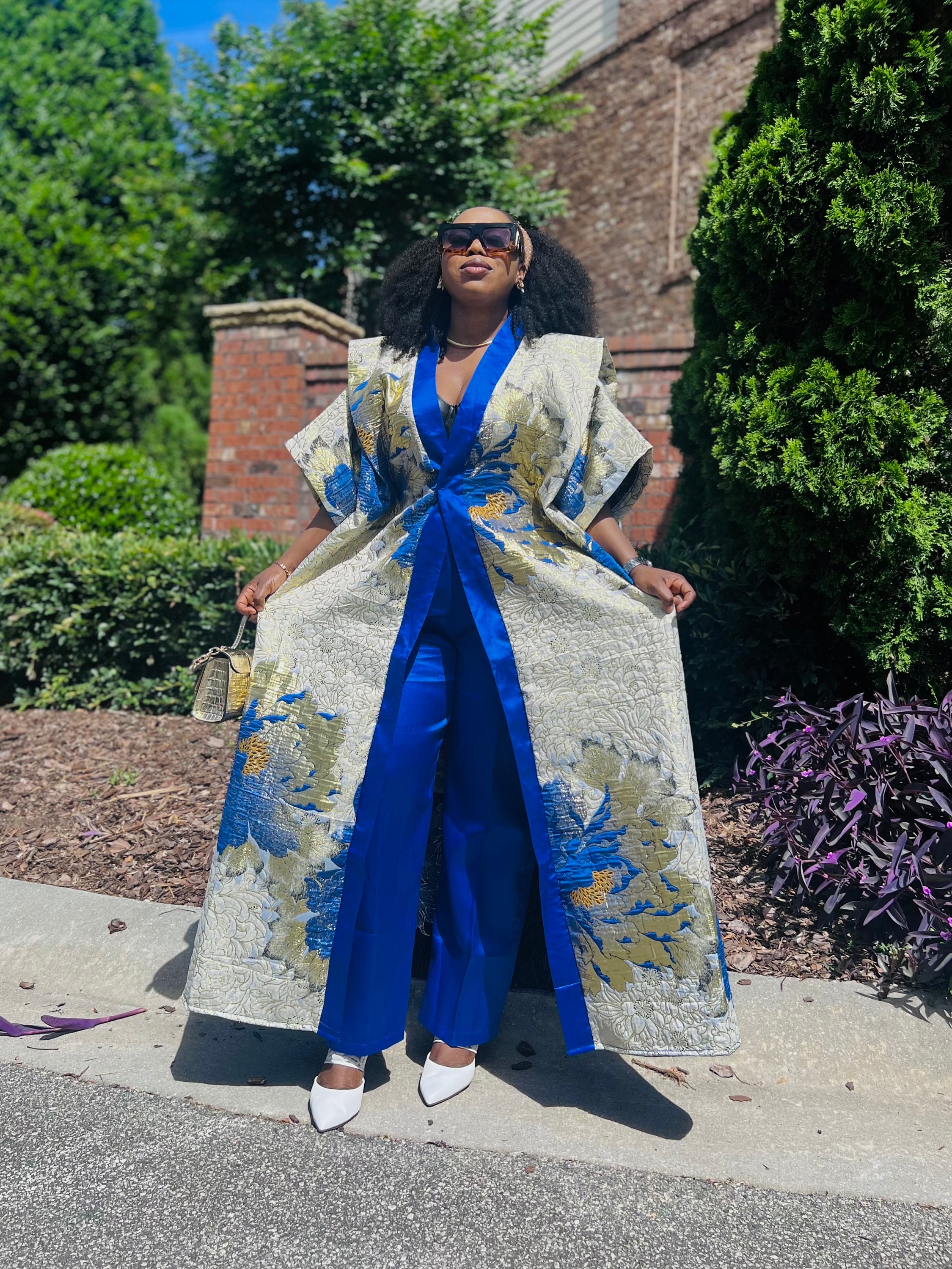 Brocade Agbada Kimono and Pants Set, Luxury Women 2 Piece Set, Wedding ...