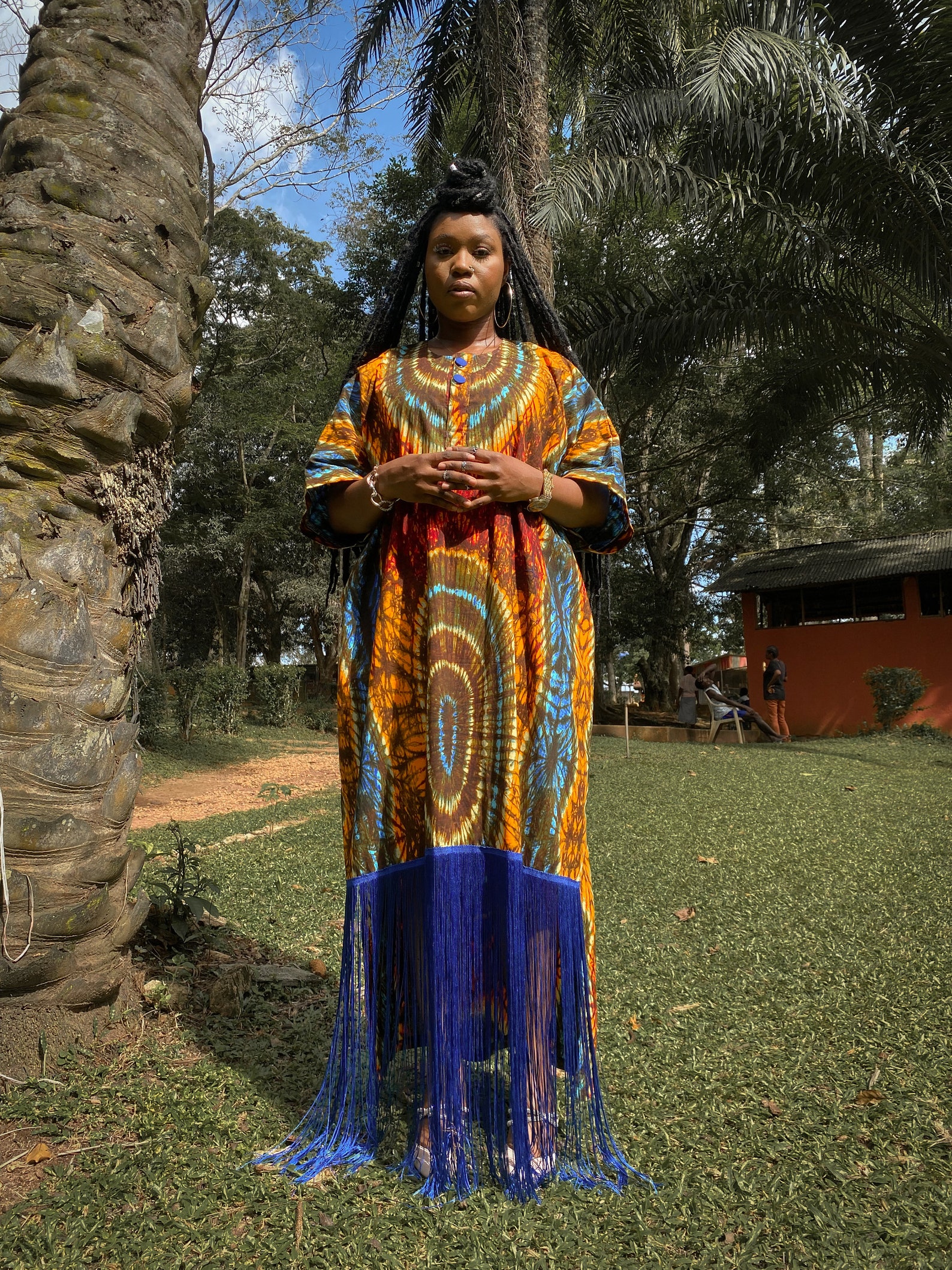 Ankara Bubu With Long Fringe/ African Kaftan With Tassels/ Long Maxi ...