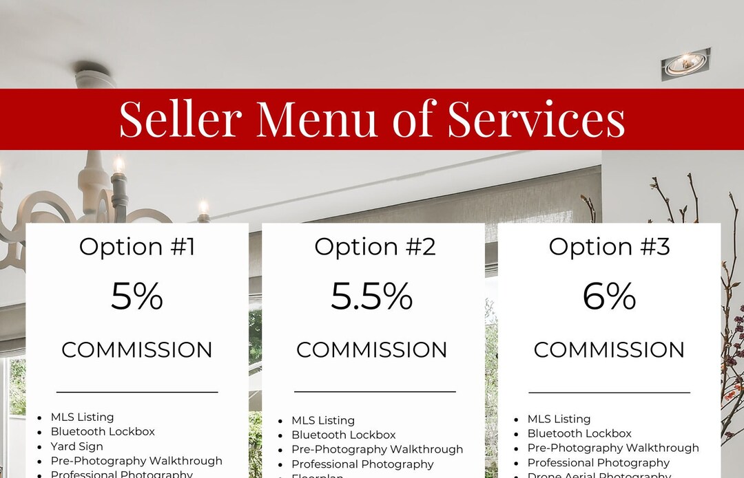 Realtor New Listing Menu of Services red Version - Etsy