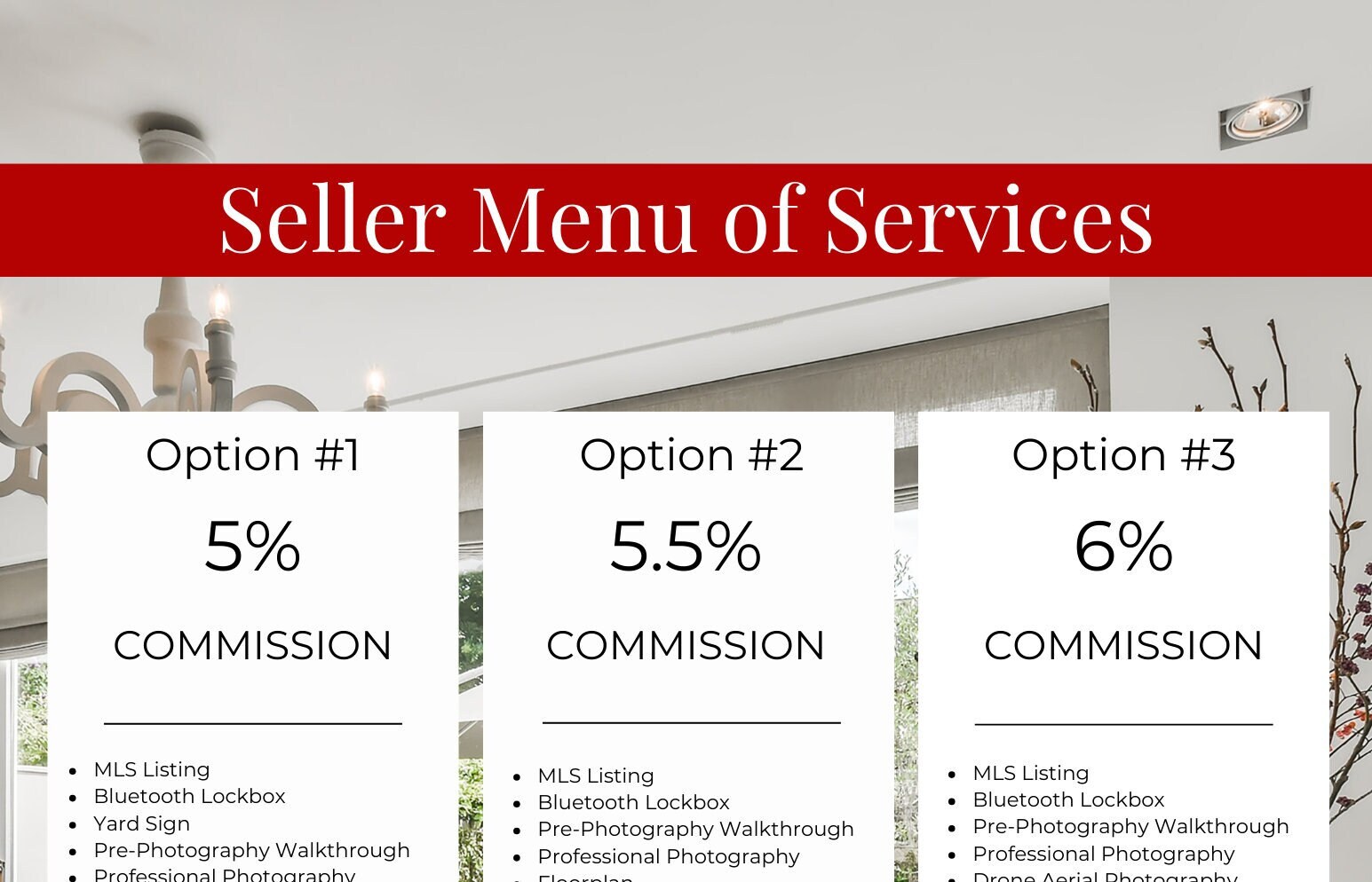 Realtor New Listing Menu of Services red Version - Etsy