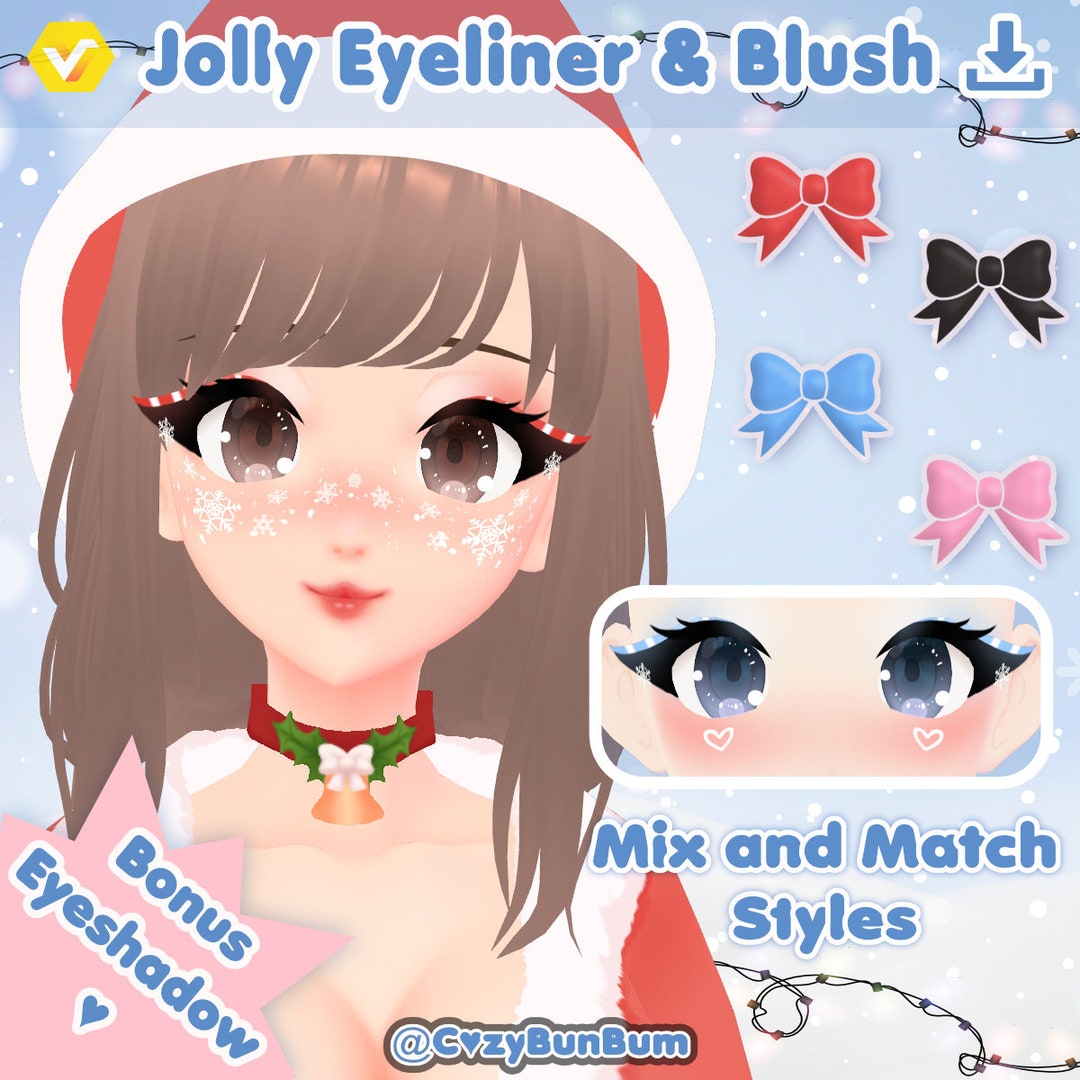 Vroid Christmas Makeup Jolly Eyeliner and Blush Texture Set - Etsy