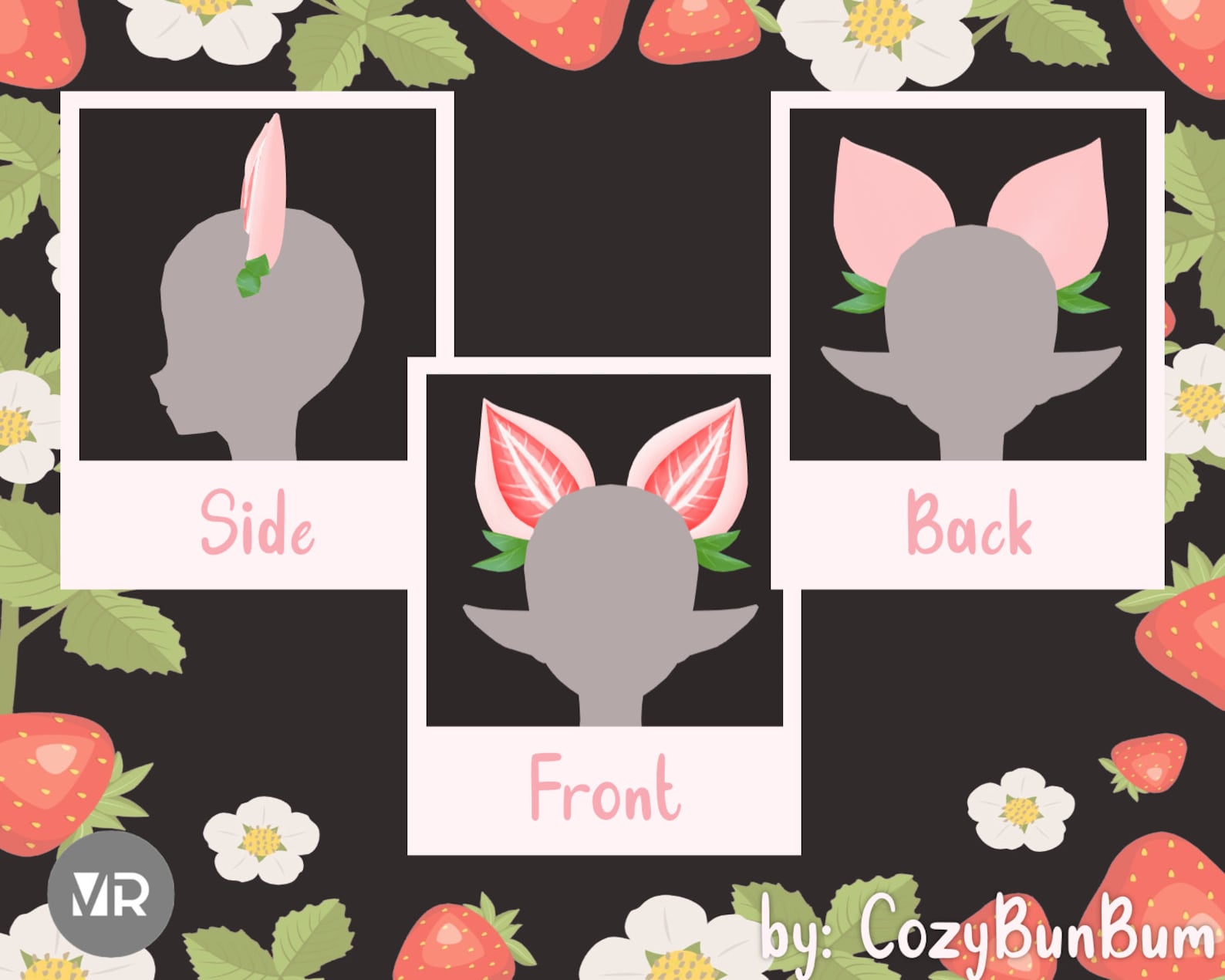 Vroid Long Hair With Strawberry Mochi Kitty Ears - Etsy