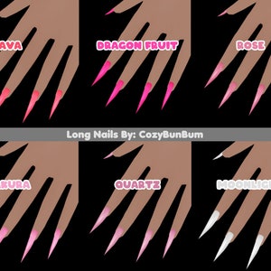 Vroid Texture Set Long Nails| Unas Largas - Etsy