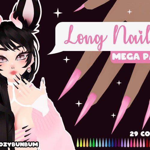 Vroid Texture Set Long Nails Unas Largas - Etsy