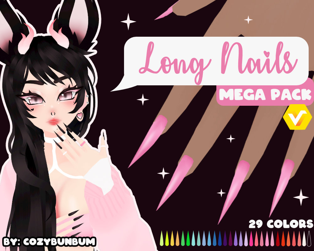 Vroid Texture Set Long Nails| Unas Largas - Etsy
