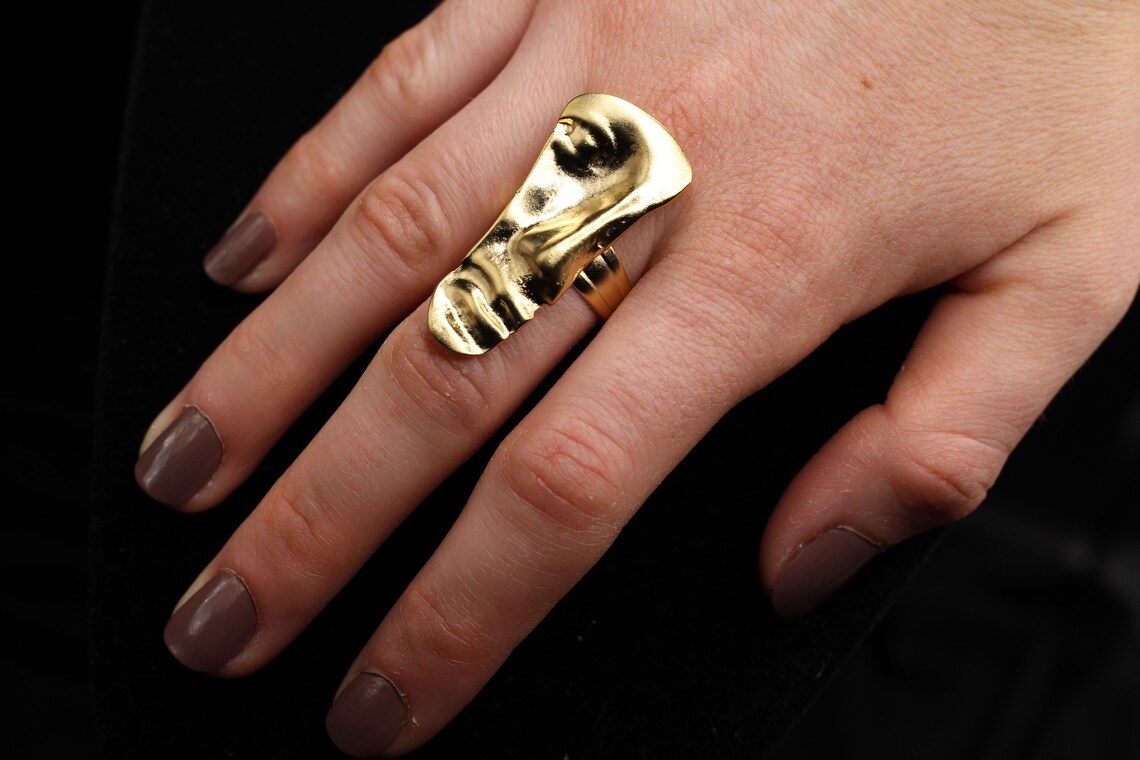 Gold Face Ring Antique Design - Etsy