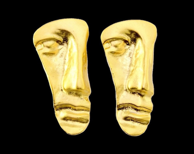 Gold Face Earrings - Ancient Greek Face Mask - Etsy