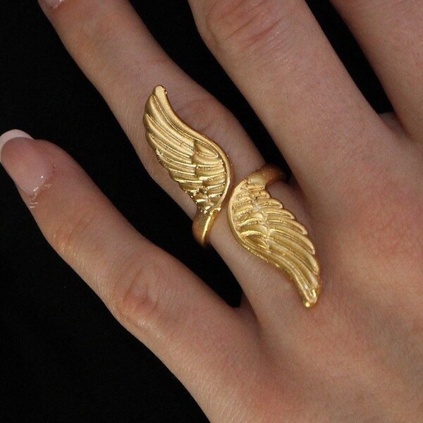 Gold Angel Wing Ring - Etsy