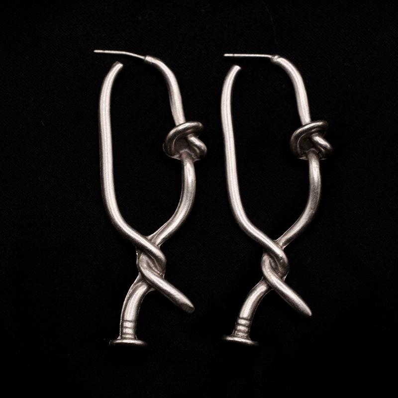 Nail Earrings - Etsy