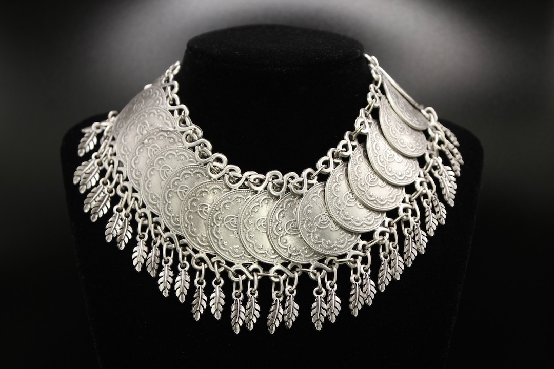 Afghan Coin Choker Necklace - Silver Collar Necklace - Etsy