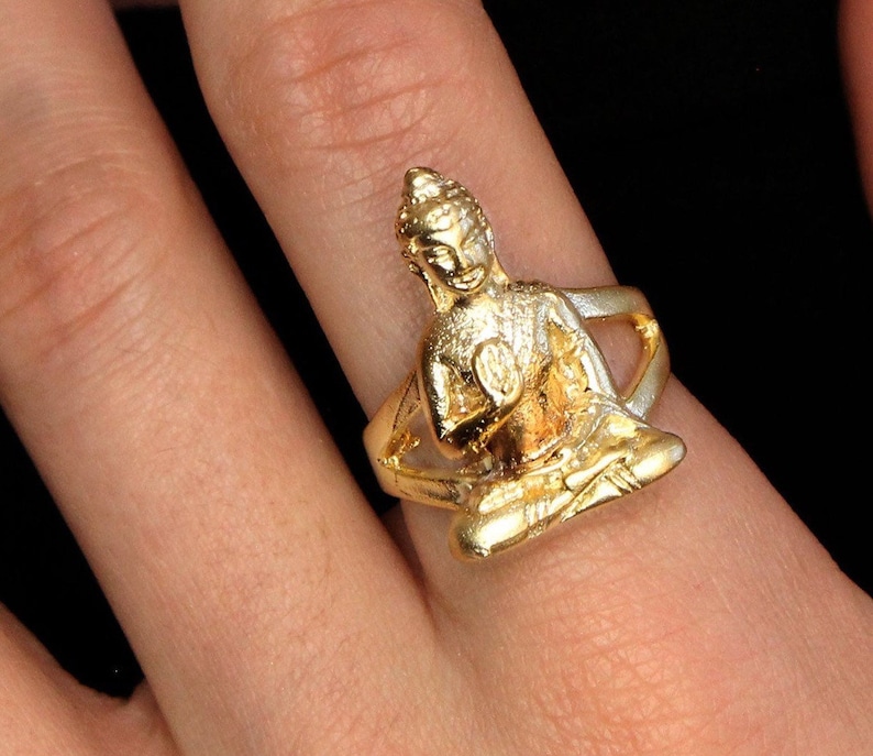 Gold Buddha Ring Full Body Gold Buddha Spiritual Buddhist - Etsy