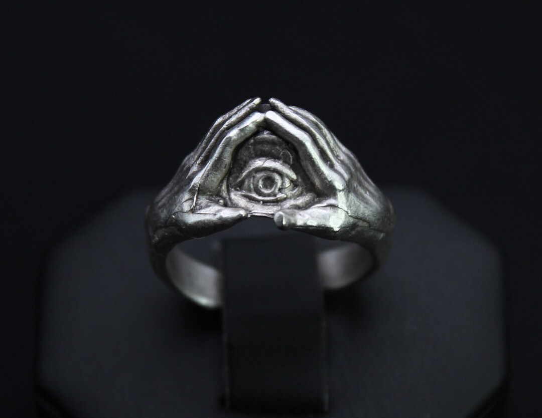 Freemason Triangle Ring - All Seeing Eye - Eye of Providence Ring ...
