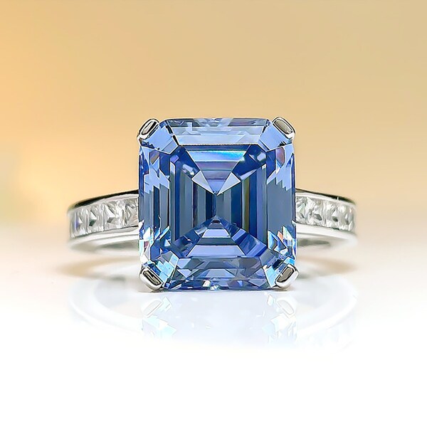 Lab Created Blue Diamond - Etsy