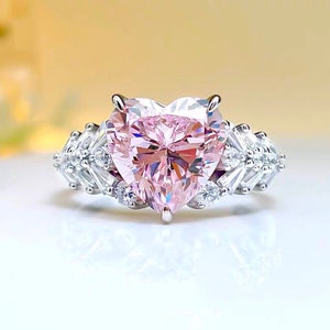 4 Carat Fancy Light Pink Heart Cut Lab Created DIAMOND Luxury - Etsy