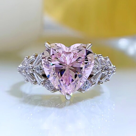 4 Carat Fancy Light Pink Heart Cut Lab Created DIAMOND Luxury - Etsy