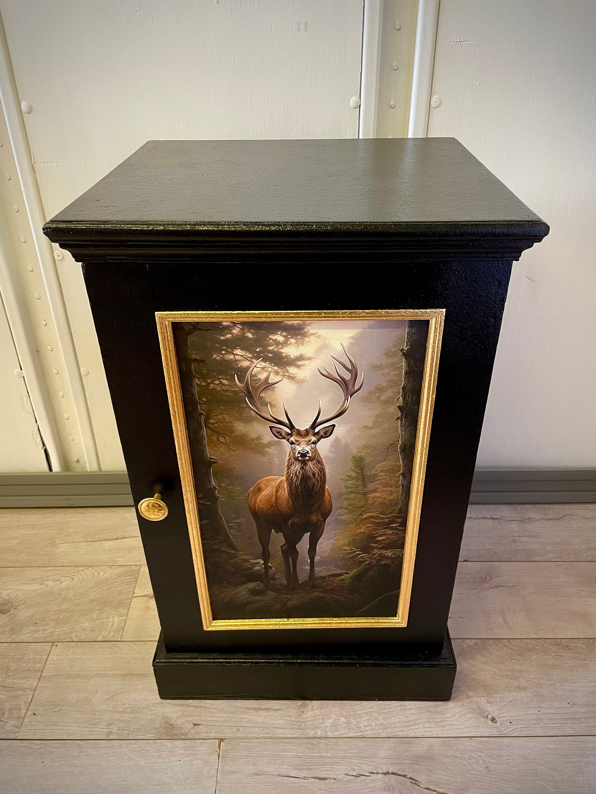 SOLD - Stag Side / End Table / Cupboard - Etsy UK