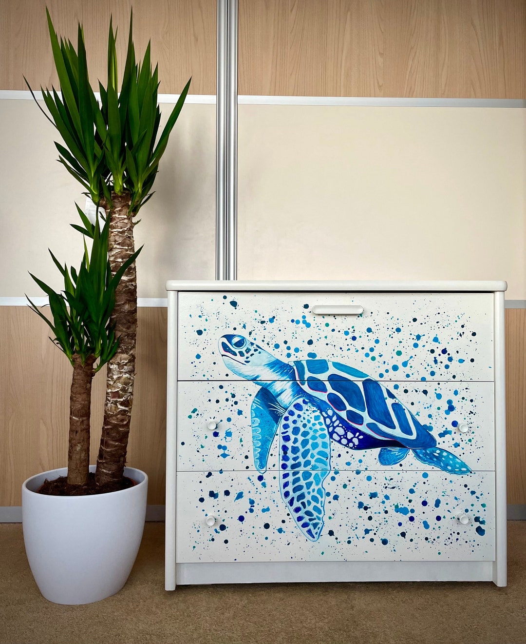 SOLD - Hand Painted Turtle Chest of Drawers - Etsy