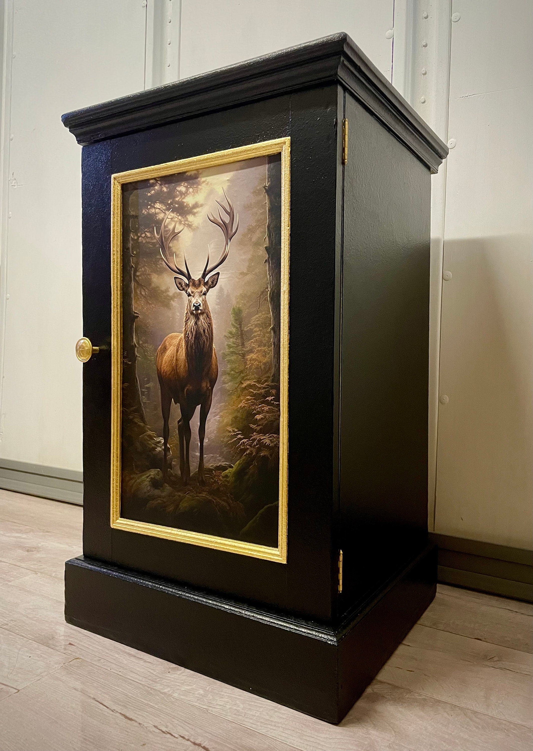 SOLD - Stag Side / End Table / Cupboard - Etsy UK