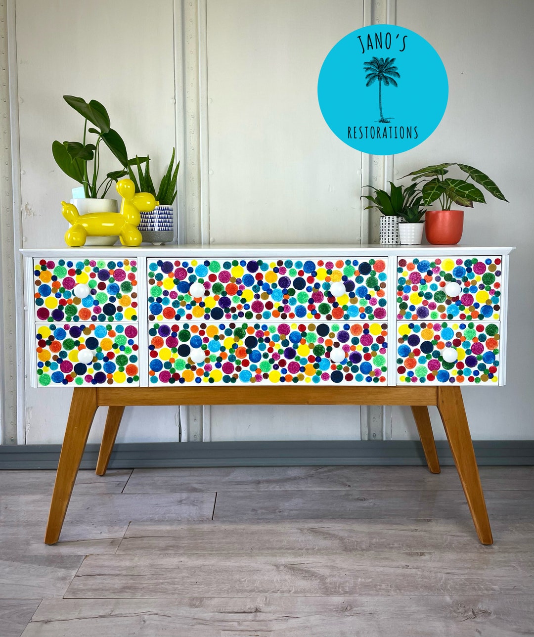 SOLD - Colourful Vibrant Sideboard / Drawers - Etsy UK