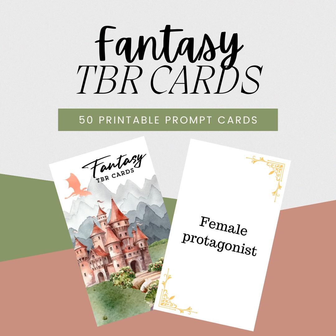 Printable Fantasy Book TBR Prompt Cards: Reading List Inspiration ...